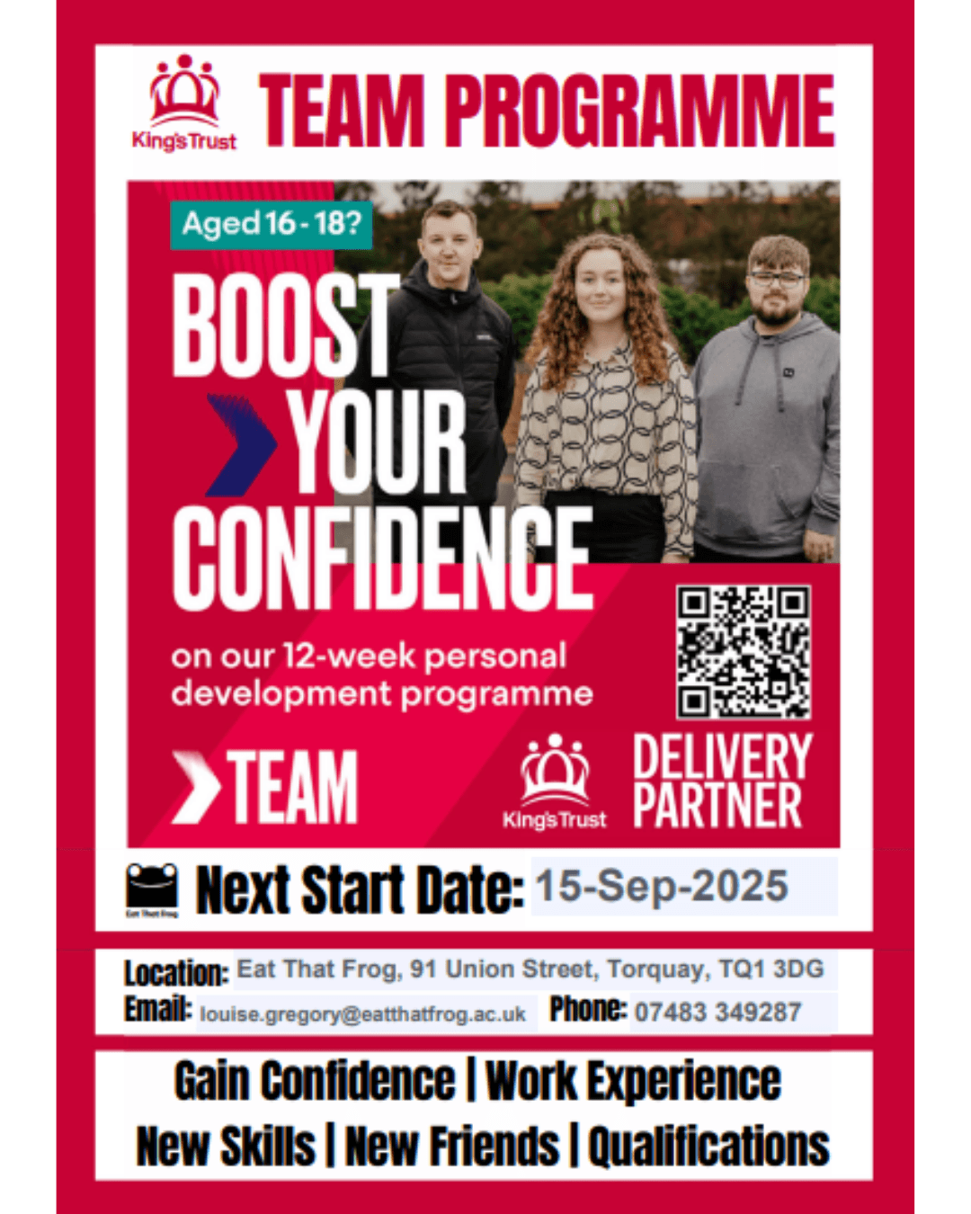 King’s Trust Programme at Eat That Frog – 12 week course starting on ...